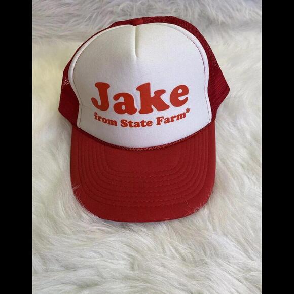 Accessories | Jake From State Farm Baseball Cap Redwhite Gag Gift ...